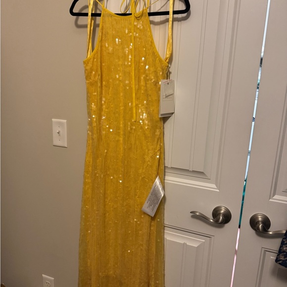 Mac Duggal | Dresses | Mac Duggal Radiant Yellow Sequin Backless Dress ...